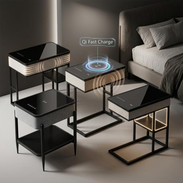 Quality Wireless Charging Side Table A1 65W TWS Triangle Charger Bedside Table Modern for sale