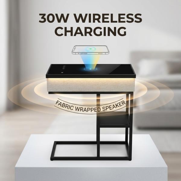 Quality Wireless Charging Side Table ATC639 30W Door Gate Bedside Bedside Table Modern Bedroom for sale
