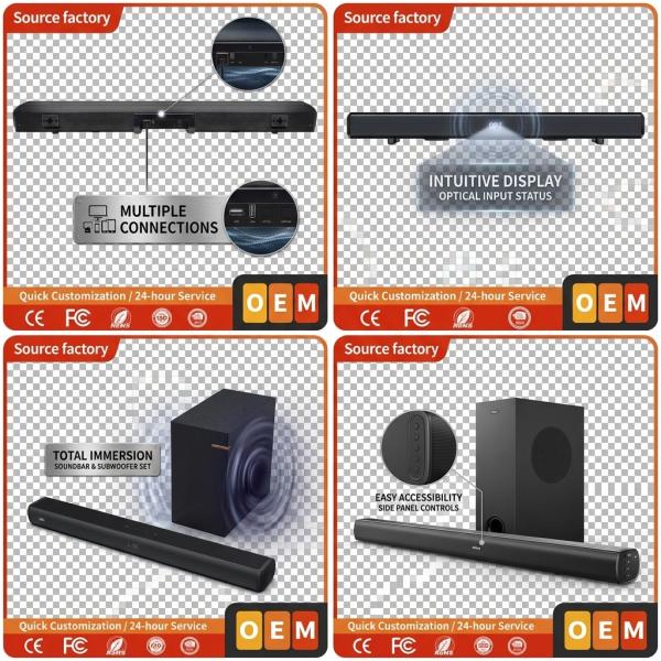 Quality Wireless Soundbar Speaker AS510-2.1 100W Karaoke Microphone High Surround Sound ARC HDMI for sale
