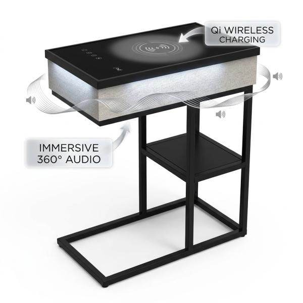 Quality Wireless Charging Side Table ATC639 65W Phone Bedside Table Modern Bedroom Built-in Speaker for sale