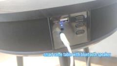 Smart Coffee Table with Built-in Bluetooth Speaker, Multifunctional Living Room Furniture Support US