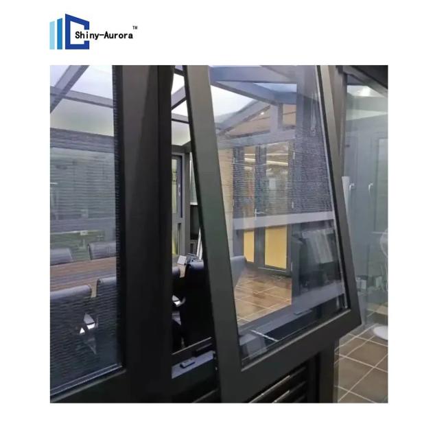 Australian Standard Chain Winder Awning Window Bathroom Awning Type Double Glazed Windows Aluminum Glass Windows