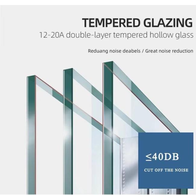 Double-Layer Tempered Glass Window Safety and Energy Saving Aluminum Sliding Window