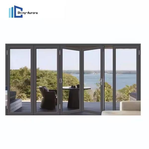 China Customized Soundproof Aluminium Glass Bifold Doors For Room Position supplier