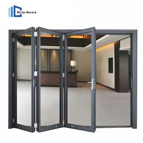 Quality Heavy Duty Aluminium Bifold Glass Doors Waterproof Aluminum Sliding Folding Door for sale