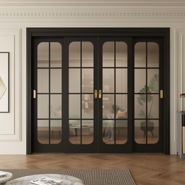 China Composite Aluminium Sliding Glass Door French Style Aluminum Wood Door supplier
