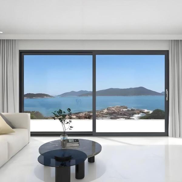Quality Custom Double Tempered Glass Window , Broken Bridge Aluminum Alloy Sliding Door for sale