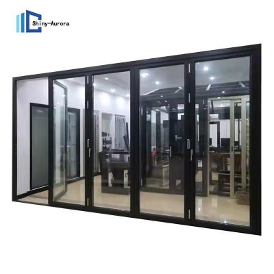 China Balcony Partition Tempered Glass Sliding Door With Aluminum Frame for sale