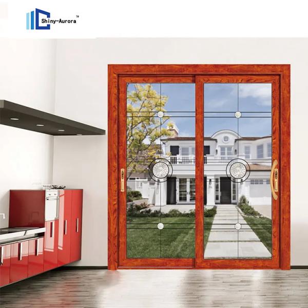Quality China custom toilet aluminium glass sliding doors aluminum alloy titanium for sale