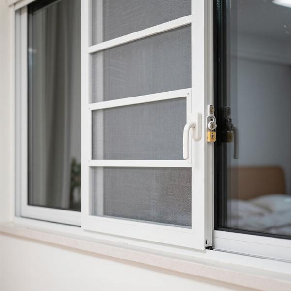 Quality White Aluminum Sliding Windows with Screen - Secure, Energy-Efficient for Bedroom & Residential Spaces for sale