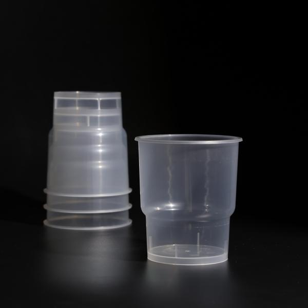 Quality 14OZ Transparent Plastic PP Juice Cups BPA Free Round With Flat / Dome Lid for sale