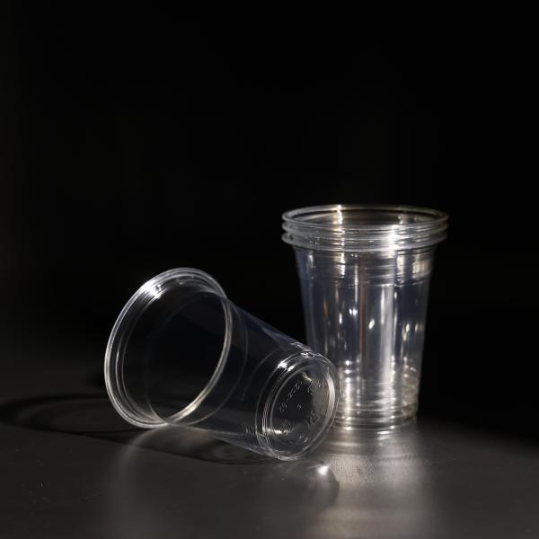 Quality Plastic Disposable PET Cup With Dome Lid And Flat Lid For Takeaway Juice for sale