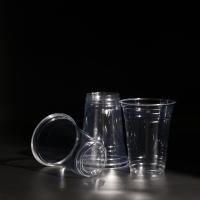 China Disposable PET Drink Cups Bubble Tea Packaging Cups With Lid Customized Logo for sale