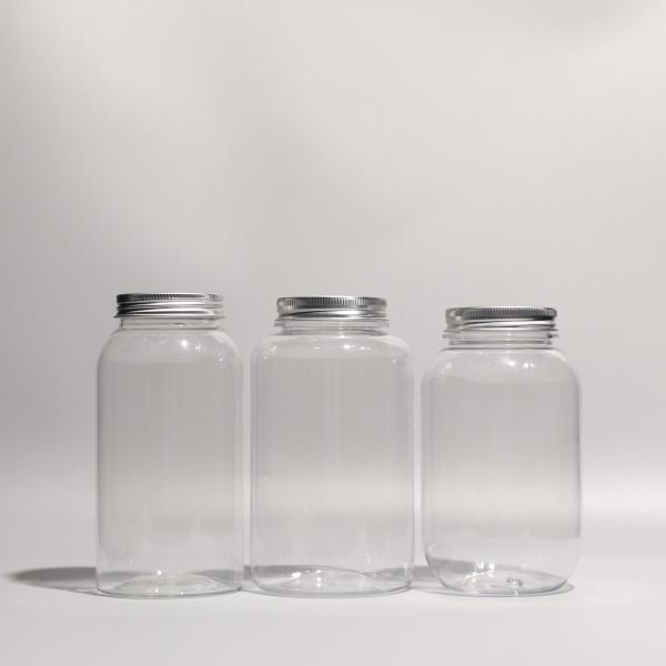 Quality Custom Capacity Empty PET Bottle Plastic Juice Bottle With Screw On Lid for sale