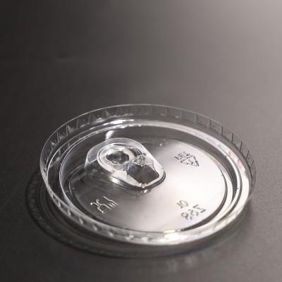 China 89mm PET Plastic Cup Lid Transparent Leak Proof Round Screw On Cup Lid for sale