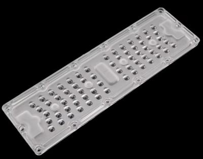 China Optical Led Lens 64 In 1 Street Light Lens 236*70 Mm 2835 3030 Module Lens Series for sale