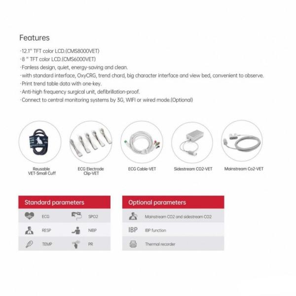 Quality CMS8000-VET CE Multi-Parameter ICU CCU Patient Monitor System Veterinary Monitor for sale