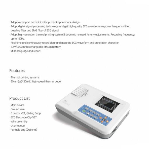Quality Portable Handheld Veterinary ECG100G-VET Multiparameter Electrocardiograph Heart for sale