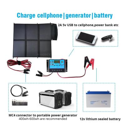 Китай Потоэлектрическая панель складной солнечный комплект портативный 120w складной солнечный одеял для кемпинга продается