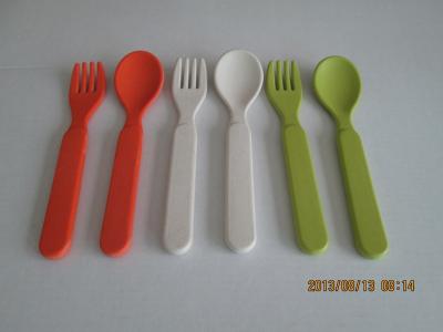 China Eco Bamboo Fiber Infant Spoon & Fork for sale