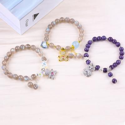Cina Labradorite / Ametista Braccialetto di pietra preziosa naturale Riduce l' energia negativa in vendita