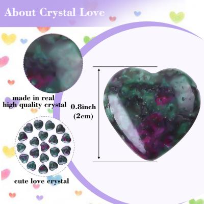 Cina 20mm Epidote Pietra di cristallo forma di cuore per la produzione di gioielli in vendita