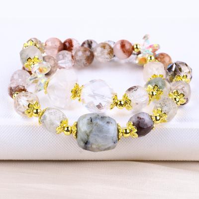 Cina Natural Garden Quartz 8mm 10mm Bracelet con perline fai da te Bracelet a stretch in quarzo per regalo in vendita