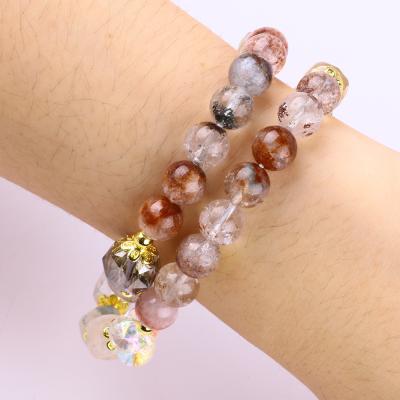 Cina Natural Garden Quartz 8mm 10mm Bracelet con perline fai da te Bracelet a stretch in quarzo per regalo in vendita