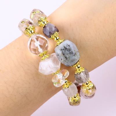 Cina Natural Garden Quartz 8mm 10mm Bracelet con perline fai da te Bracelet a stretch in quarzo per regalo in vendita