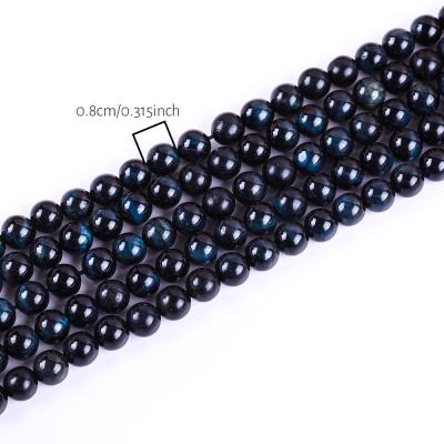 Cina Inchiostro da 8 mm Blu Occhio di Tigre Gemstone Rosa Cristallo di Pietra Perle per la Fabbricazione di Gioielli in vendita