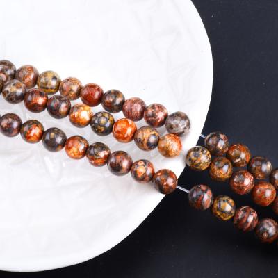 Cina 8 mm pelle di leopardo naturale perle di pietra gemma cristallina curativa perle di pietra per la produzione di gioielli in vendita