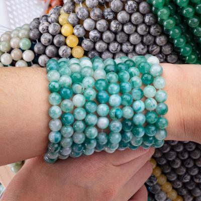 Cina 8mm Blue Jade Gemstone Beads Healing Crystal Stone Beads per la realizzazione di gioielli in vendita