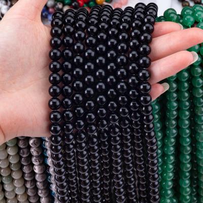 Cina Natural Crystal Black Obsidian 8MM Round Loose Gemstone Bead per la realizzazione di gioielli fai da te in vendita