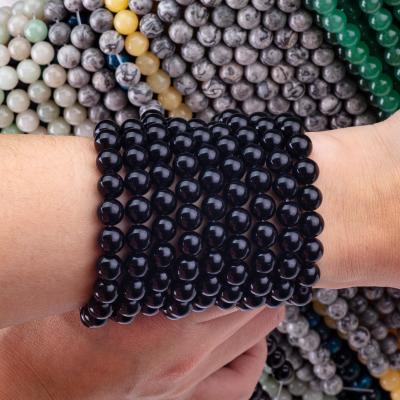 Cina Natural Crystal Black Obsidian 8MM Round Loose Gemstone Bead per la realizzazione di gioielli fai da te in vendita