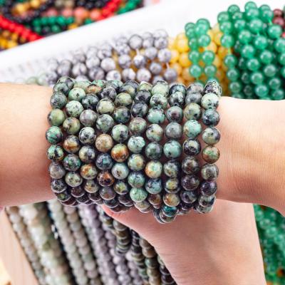 Cina Gioielli fai da te realizzati a mano Produrre perline di cristallo turchesi africane da 8 mm Perline di gemme sciolte in vendita