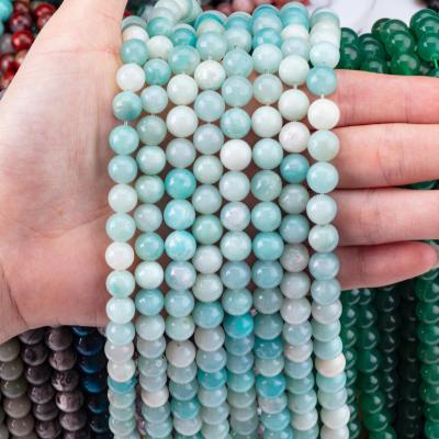 Cina 8mm Blu Amazonite perle di gemme perle di cristallo di pietra curativa per la produzione di gioielli in vendita