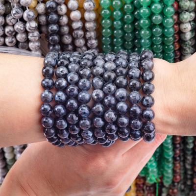 Cina Pietra cristallina naturale nera di labradorite, strati di perline sciolte, pietra semi-preziosa per la fabbricazione di gioielli fai da te in vendita