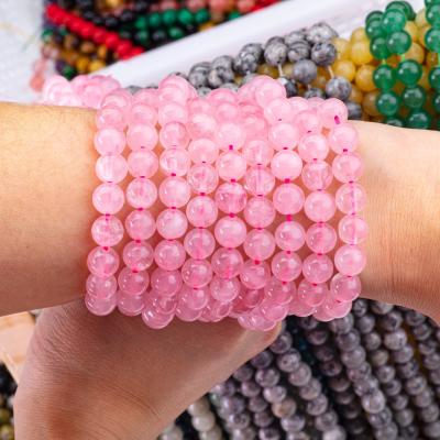 Cina Pietra cristallina naturale di diamante rosa quarzo strati di perline sciolte pietra semi-preziosa per la fabbricazione di gioielli fai da te in vendita