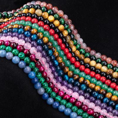 Cina 8mm Golden Tiger Eye Gemstone Beads Perle di cristallo per la produzione di gioielli in vendita