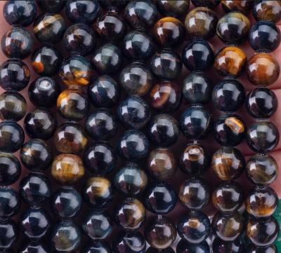 Chine pierre précieuse de cristal naturel jaune bleu de tigre oeil de perle lâche fils semi-précieuse pierre pour la fabrication de bijoux bricolage à vendre