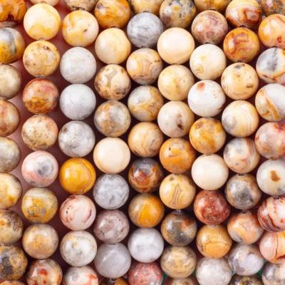 Cina 8 mm di pizzo pazzo agata perle di gemme perle di pietra cristallina curativa per la realizzazione di gioielli in vendita