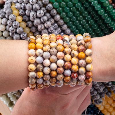 Cina 8 mm di pizzo pazzo agata perle di gemme perle di pietra cristallina curativa per la realizzazione di gioielli in vendita