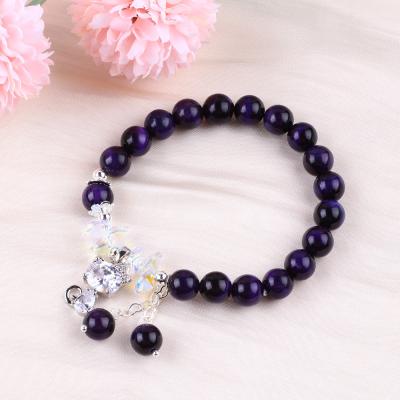 Cina Braccialetti di pietra semi-preziosa 8mm con perline braccialetti di pietra preziosa fatti a mano in vendita