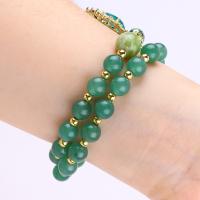 China 8mm Green Aventurine Double Layer Bead Bracelet Unisex Natural Gemstone Jewelry for sale