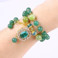 China 8mm Green Aventurine Double Layer Bead Bracelet Unisex Natural Gemstone Jewelry for sale
