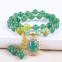 China 8mm Green Aventurine Double Layer Bead Bracelet Unisex Natural Gemstone Jewelry for sale