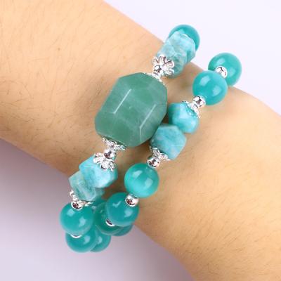 Cina Braccialetto a perline di pietra preziosa fatto a mano Occhio di gatto verde Braccialetto a pietra regolabile Rock Charms Braccialetto per festa indossare quotidianamente in vendita