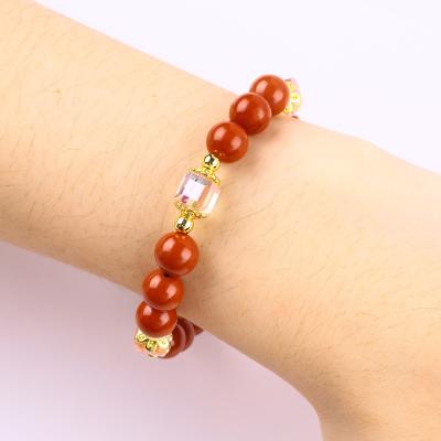 Cina Naturale Originale 8MM Rosso Giaspero Acqua Fresca Perla Rosa Cuore Incantevole Dolce Perla Rotonda Per Amici Regalo in vendita