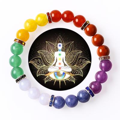 Cina Donne Pietra Naturale Chakra Gemstone Bracelet 22,05 pollici/56cm in vendita