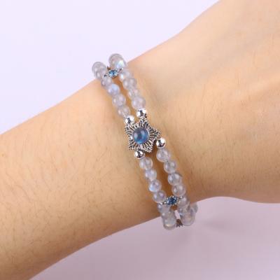 Cina Braccialetto a perline in pietra gemma fatto a mano Braccialetto in pietra di labradorite naturale Braccialetto a fascino regolabile Braccialetto da festa da indossare ogni giorno in vendita